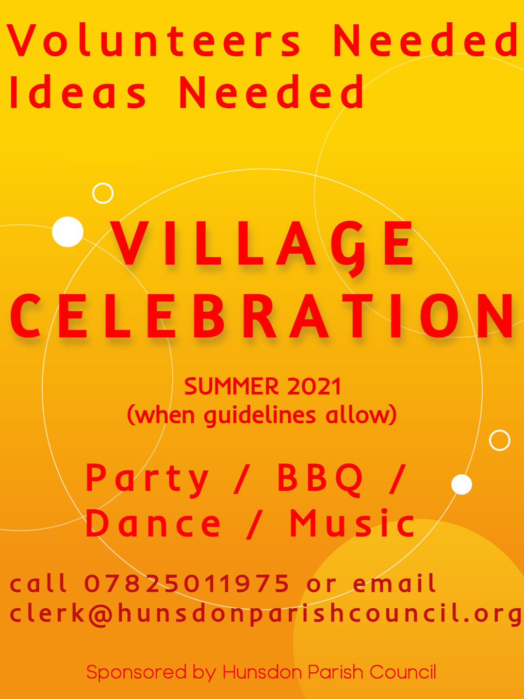 Village Celebration – Volunteers and Ideas Needed – Hunsdon Village Web